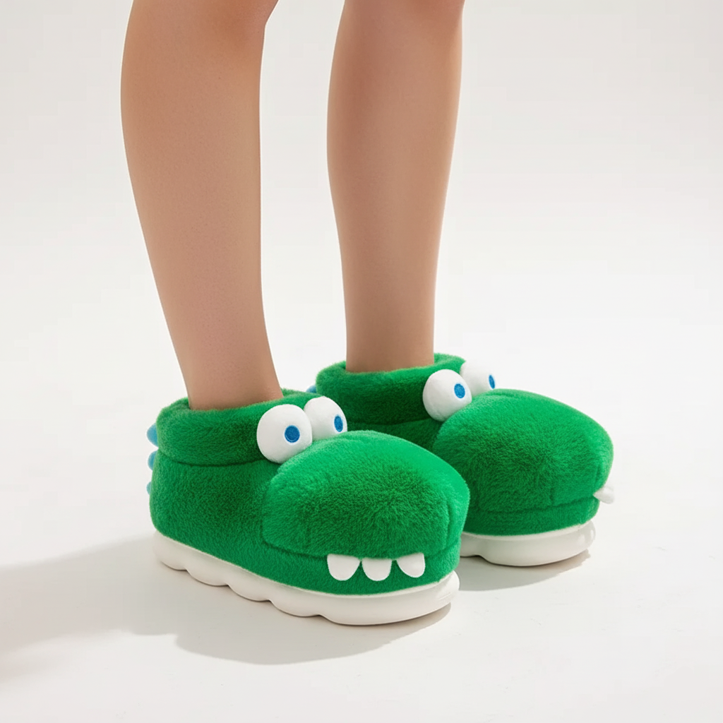 Mega Fluffy Crocodile Slippers Warm and Soft Ages 12 to Adults – MiniSteps